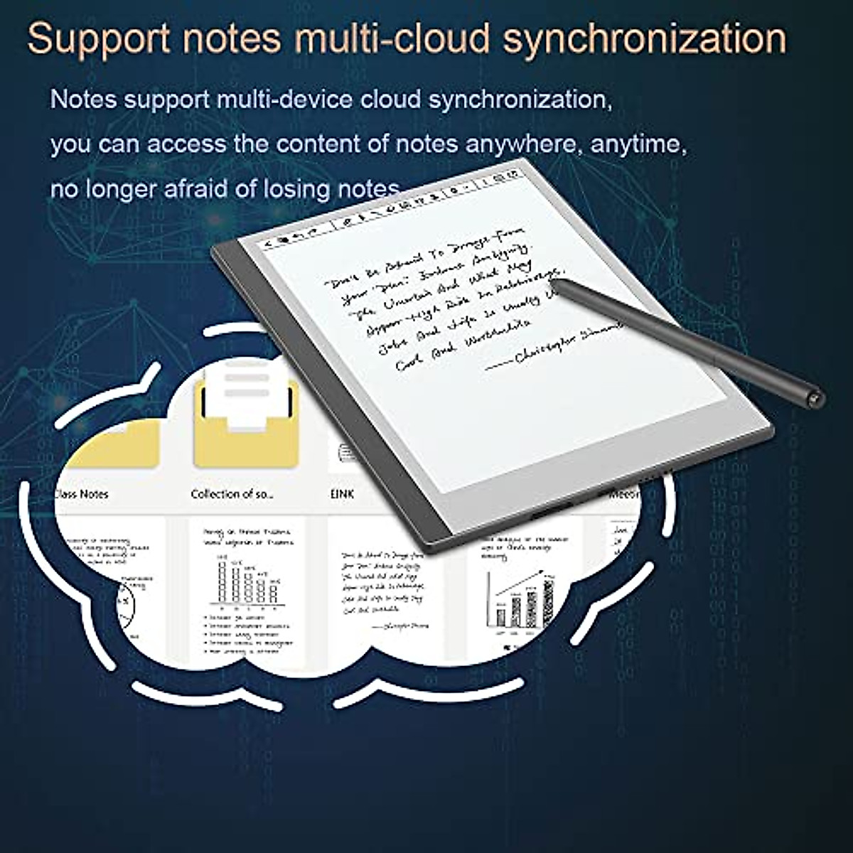Geniatech Android E-Ink ePaper Tablet, Paperwhite e Reader Note Taking, Real-time Cloud Syn ebook Reader, Support Wireless Screen Sharing, Drawing Paper White for Writing Graphics Notepad (9.7")