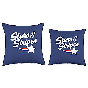 Miftees July 4th Tees America Stars and Stripes Fourth of July tee Cute Patriotic Throw Pillow, 16x16, Multicolor