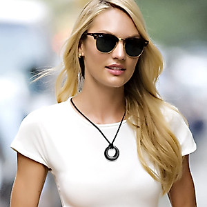 Hearbeingt Cremation Jewelry Urn Necklace for Ashes for Women Men, Circle of Life Eternity Memorial Pendant Ash Jewelry, Black