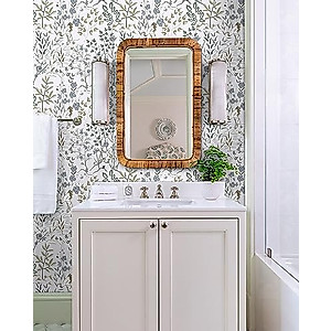 Timeet Floral Wallpaper Peel and Stick Wallpaper Wildflowers Wallpaper 15.4"x118.11" Deer Crane Wall Murals Self Adhesive Removable Wallpaper for Bedroom Living Room Wall Decor