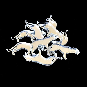 Super Cool Creations Jaguar Shaped Crafting Mirrors, Set of 10, Many Colours, Shatterproof Acrylic, Duck Egg Blue, Pack of 20 x 2cm