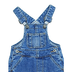 KIDSCOOL SPACE Denim Overalls,Baby Little Big Kids Hammer Loop on Jeans Dungarees Pants,Light Blue,12-18 Months