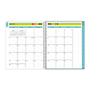 Blue Sky 2023-2024 Academic Year Teacher Weekly and Monthly Lesson Planner, 8.5" x 11", Flexible Cover, Wirebound, Dots (100330-A24)