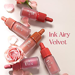 Peripera Ink Airy Velvet Lip Tint, Liquid Lip (0.14 fl oz, 002 SELFIE ORANGE BROWN)