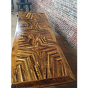 Custom Reclaimed Wood Inlayed Dining Table