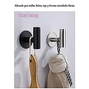 dong+ Towel Hooks Bathroom Coat Hook Robe Hook Stainless Steel Heavy Duty Door Hanger Towel Robe Clothes Cabinet Closet Sponges Wall Hook for Bathroom Bedroom Kitchen Hotel Pool Matte Black