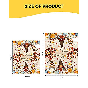 Happy Fall Magnetic Mailbox Covers 21" X 25.5", Autumn Gnomes with Pumpkin Fall Maple Leaves Farmhouse Mailbox Wraps Standard Size Thanksgiving Harvest Letter Box Cover for Holiday Banquet Party Decor