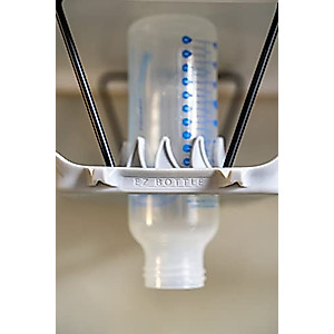 EZ Bottle Dry and Store - Cleaner Safer Counter Free Baby Bottle Drying Rack. No Tools Required Installs in Minutes Without Damaging Cabinets–3 Rack Design–2 Spiral Drying Racks 1 Slotted Drying Rack