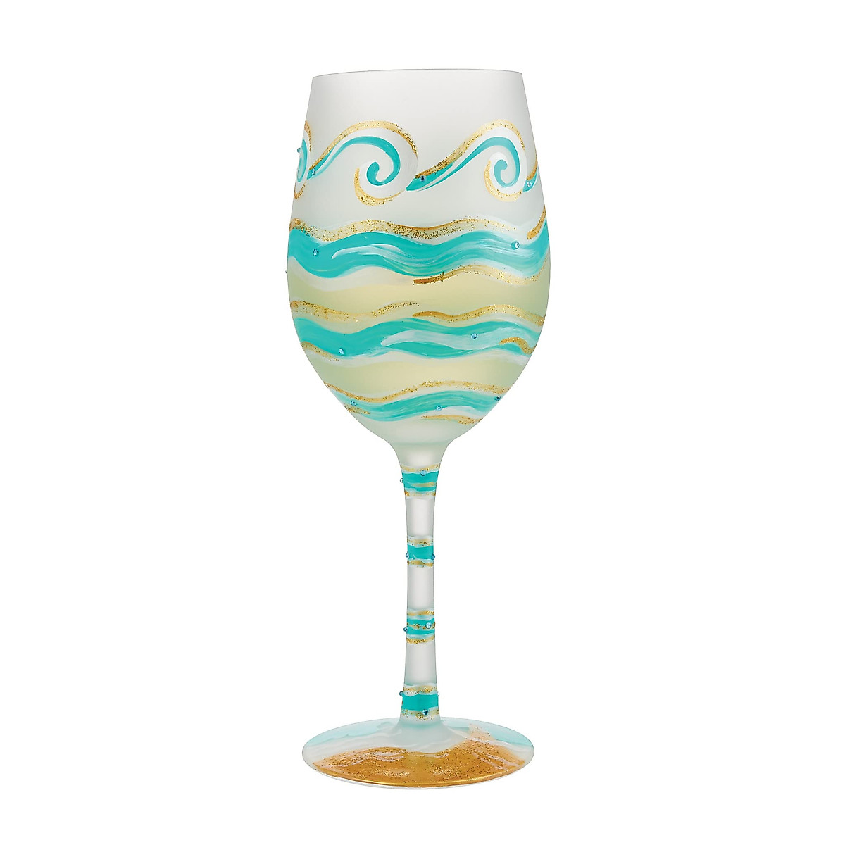 Enesco Designs by Lolita Eternal Tides Hand-Painted Artisan Wine Glass, 15 Ounce, Multicolor