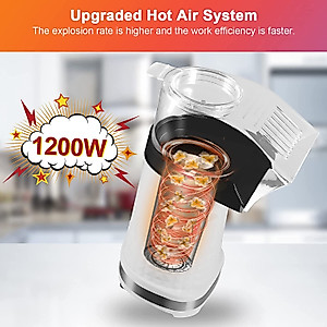 Popcorn Machine High Popping Rate, 2Min Fast Popping Air Popper Popcorn Maker, No Oil, BPA-Free Mini Popcorn Machine with ETL Certified, Popcorn Poppers for Home, 1200w 4.5 Quarts