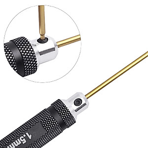 HobbyPark Hex Driver Set Hex Allen Screwdriver Kit Titanium 0.9mm/1.27mm/1.3mm/1.5mm/2.0mm/2.5mm/3.0mm Small and 17mm Hex Wrench Set RC Car Tools Kit