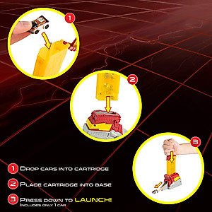 TOMY Johnny Lightning Micro Strike Launcher, Super Fast Car Toy Bundle, Multicolor, 4 Years and Up