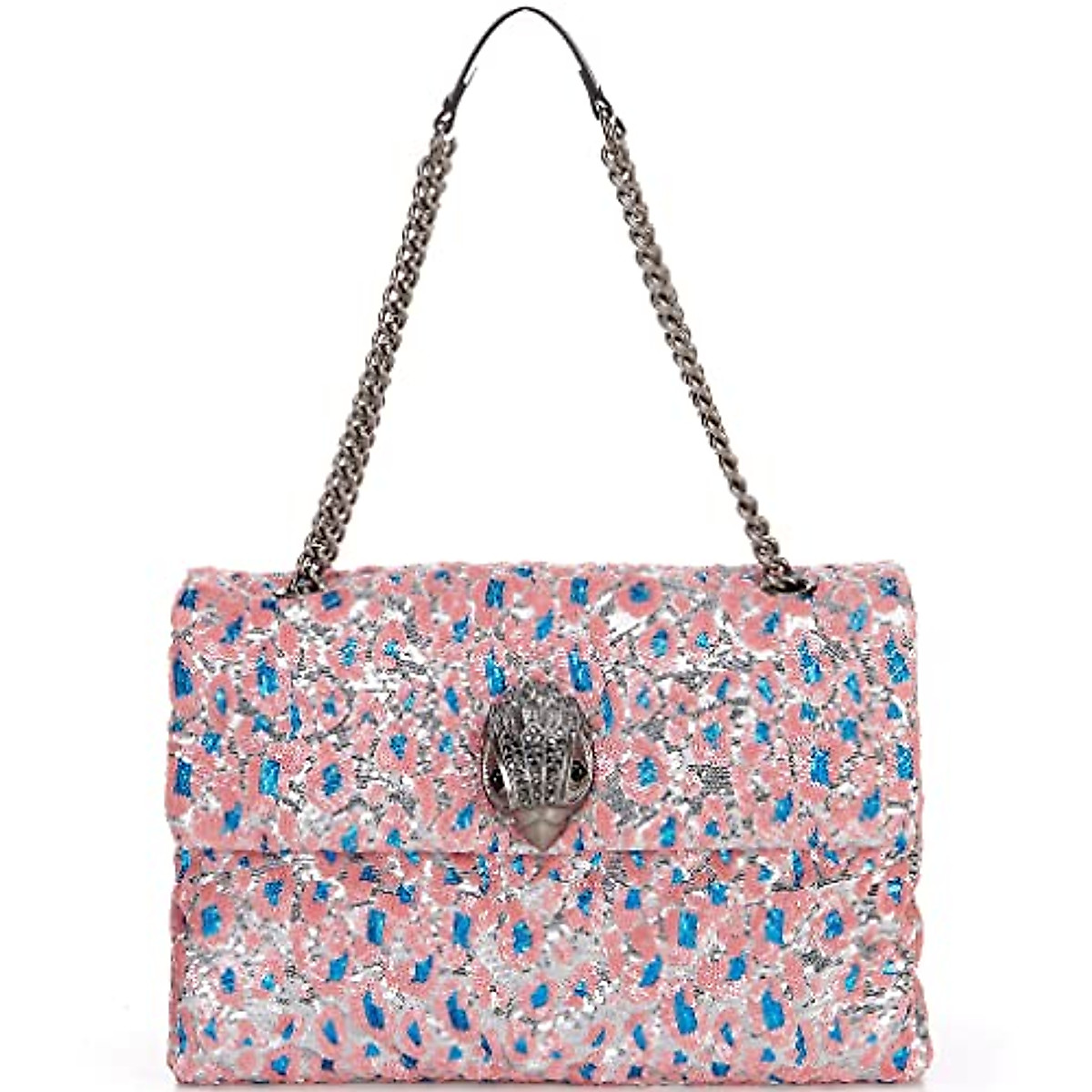 Kurt Geiger Women’s Kensington XXL Sequin Pink Blue Shoulder Crossbody Bag