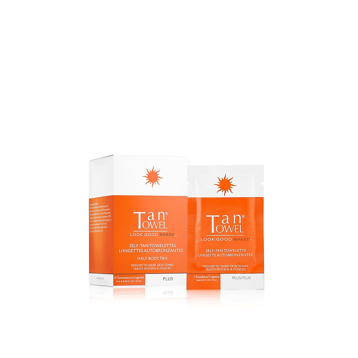 TanTowel Half Body Tan Towelettes - 10 Pack, Plus, 10 Count (Pack of 1)