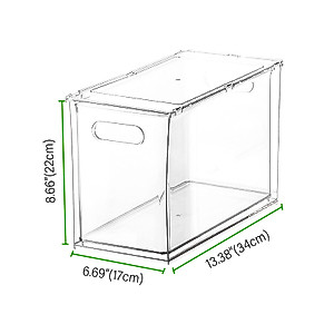shopwithgreen Refrigerator Organizer Bins with Pull-out Drawer, Drawable Clear Fridge Drawer Organizer with Handle, Plastic Kitchen Pantry Storage Containers