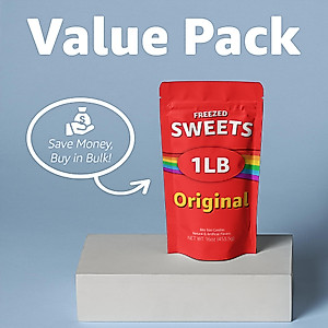 Freezed Sweets | Premium 1LB Freeze Dried Skittles | Original Flavor | Bulk Crunchy Freeze-Dried Candy Treat | Resealable Bag | Viral TikTok Sensation | Freshness Guaranteed