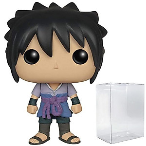 POP Naruto Shippuden - Sasuke Funko Pop! Vinyl Figure (Bundled with Compatible Pop Box Protector Case), Multicolor, 3.75 inches