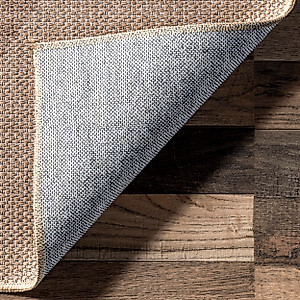 nuLOOM 4' x 6' Easy-Jute SuperiorWash Area Rug, Machine Washable, Non-Slip, for Living Room Bedroom Kids Room Nursery Home Decor, Simple Natural