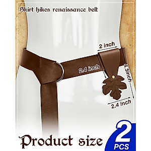 Ramede Skirt Hikes Renaissance Belt Medieval Leaf Skirt Hike Waistband Accessory Halloween Costume(Brown,Leaf)