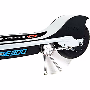 Razor E300 Electric Scooter - 9" Air-filled Tires, Up to 15 mph and 10 Miles Range, White/Blue