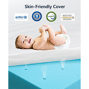 3 Inch Gel Memory Foam Mattress Topper Queen, Cooling Mattress Topper, Body Support & Pressure Relief, with Removable Soft Cover, CertiPUR-US Certified