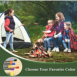 5/8/12/24 Pack Marshmallow Roasting Sticks Set, Extendable 32in Long Metal Barbecue Skewers with Wooden Handle, for Marshmallow, Hot Dogs, Camping, BBQ, Grill(5 Pack)