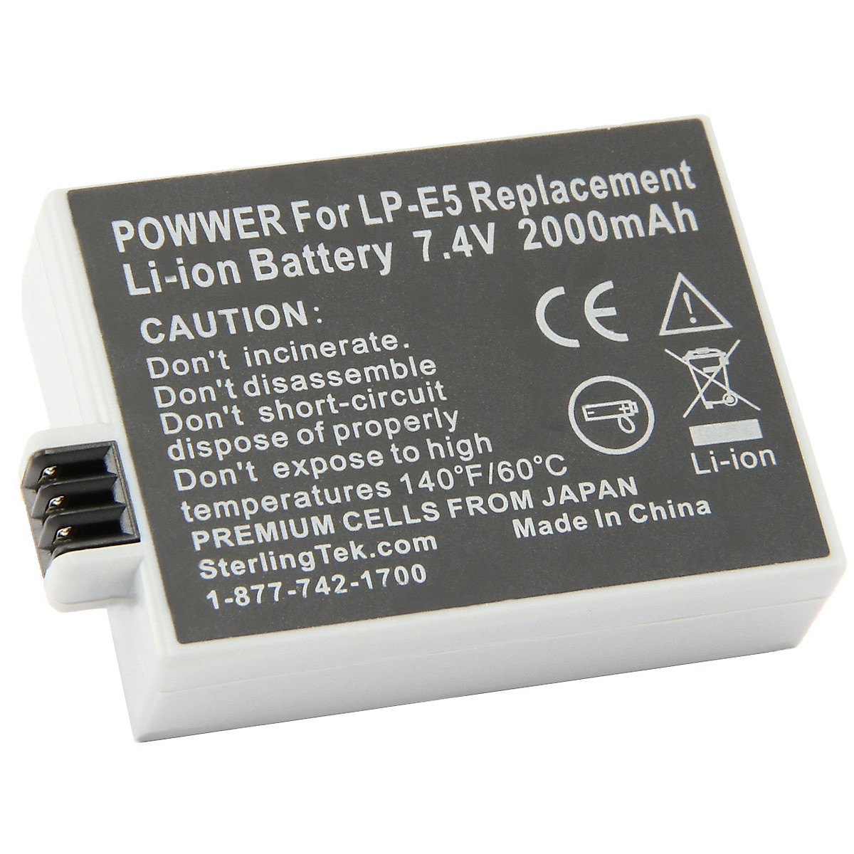 STK LP-E5 Battery Pack for Canon LP-E5 Canon EOS Rebel XS, Rebel T1i, Rebel XSi, 1000D, 500D, 450D, Kiss X3, Kiss X2, Kiss F, LPE5, Canon, Cannon