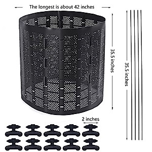 Compost Bin, Outdoor Composter Bin - 220 Gallon, Easy Assembling, Large Capacity, Fast Creation of Fertile Soil (Black with Gloves)