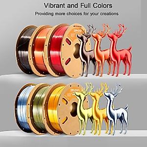 ERYONE Ultra Silk PLA Filament for 3D Printer, 1.75mm +/- 0.03mm, 1kg (2.2LBS)/Spool, Ultra Silk Red