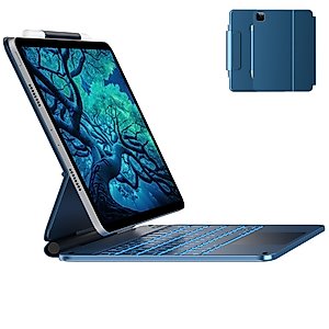 typecase Edge Keyboard Case for iPad Air 11-inch (2024 M2) & iPad Pro 11 inch (4th/3rd/2nd/1st Gen),Magic Keyboard for Air 5th/4th Gen,Multi-Touch Trackpad,11 Colors Backlight,Pacific Blue