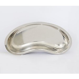 OdontoMed2011 Kidney Tray Basin Emesis Stainless Steel Premium-Grade Dental Utility Dish Heavy Duty Reusable Container for Mixing Organizer Dishwasher Safe Rust Resistant (Medium (8 Inch))
