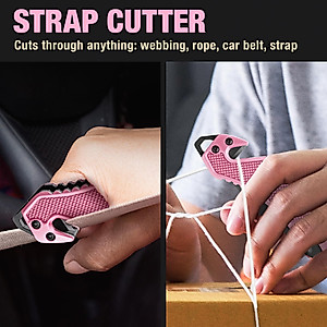 GOOD WORKER Legal Pink Pocket Knife for Women Self Defense - 2.95” Serrated Folding Blade Knives - Cute Girl Tool - Gifts Idea for Her - Perfect for Gilfriend Wife Woman - Gifts for Mother 6680 P