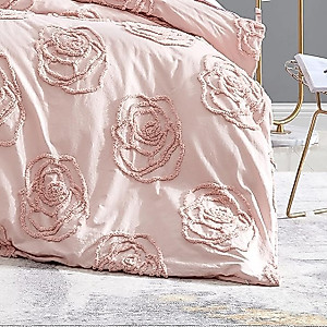THE HIPPIE STYLE Luxury Tufted Duvet Cover, Light Pink Duvet Set, Over Quilt Cover, Cotton Bedding with Matching Sham, All Season Home Decor (Light Pink, Over Size 120x120)