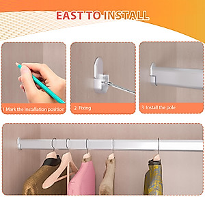 KOVOSCH 18 Pcs Oval Closet Rod End Support, 15mm x 30mm Wardrobe Bracket Zinc Alloy Closet Rod Holders, Heavy-Duty Closet Rod Bracket with Rear Facing 6.5mm Pins (Single Hole)