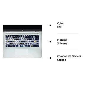 SANFORIN Keyboard Cover for 2020 2019 2018 HP 14" Laptop/HP Pavilion x360 14M-BA 14M-CD 14M-DH 14-BA 14-BF 14-cm 14-CF 14-DF 14-DK 14-DS 14-DQ Series 14 Inch Protective Skin, Cat