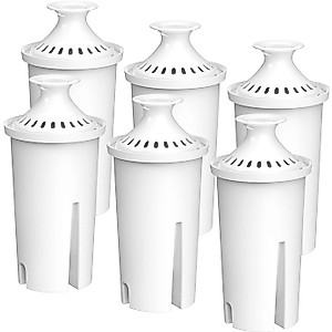 WTFTPRFR Replacement for Brita® Filter, Pitchers and Dispensers, Classic 35557, OB03, Mavea® 107007, Replacement for Brita® Pitchers Grand, Lake, Capri, Wave and More (6 Pack)
