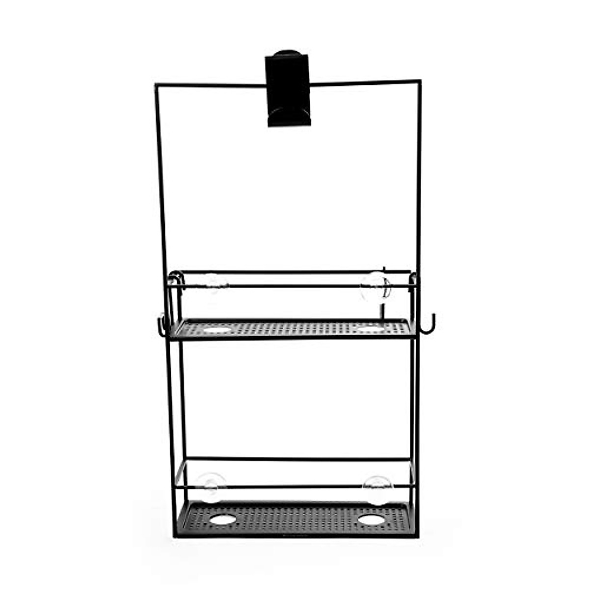 Umbra 023461-040 Cubiko Shower Caddy, Black Metal Shower Caddy Over the Shower Head