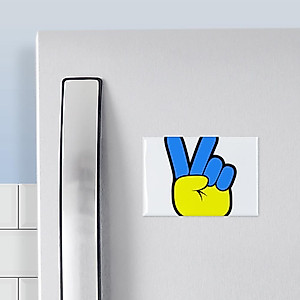 CafePress Ukrainian Flag Peace Sign Ukraine Native H Magnets Rectangle Magnet, 3"x2" Refrigerator Magnet