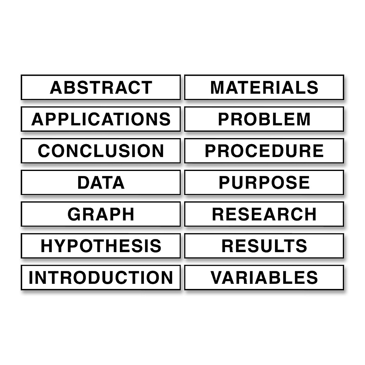 Pacon Self-Adhesive Presentation Science Subtitles, 14 Titles, 1-1/2" x 8-1/2" (3764)
