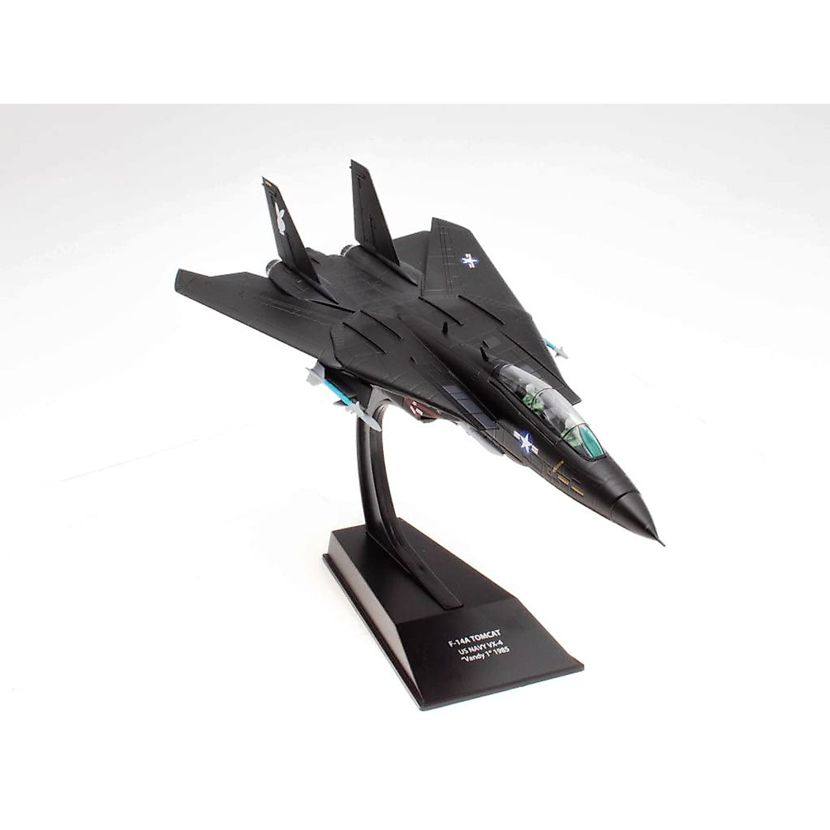 OPO 10 - 1/100 Military Fighter Plane Compatible with F-14A Tomcat US Navy VX-4 Vandy 1 1985 - with Fold Out Airplane Wings - CP35