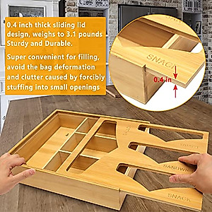 Ziplock Bag Storage Organizer for Kitchen Drawer Plastic Bag Organizer Storage Bag Organizer Baggie Holder with Slider Lids Compatible with Ziploc, Gallon, Quart Sandwich & Snack Variety Size Bags