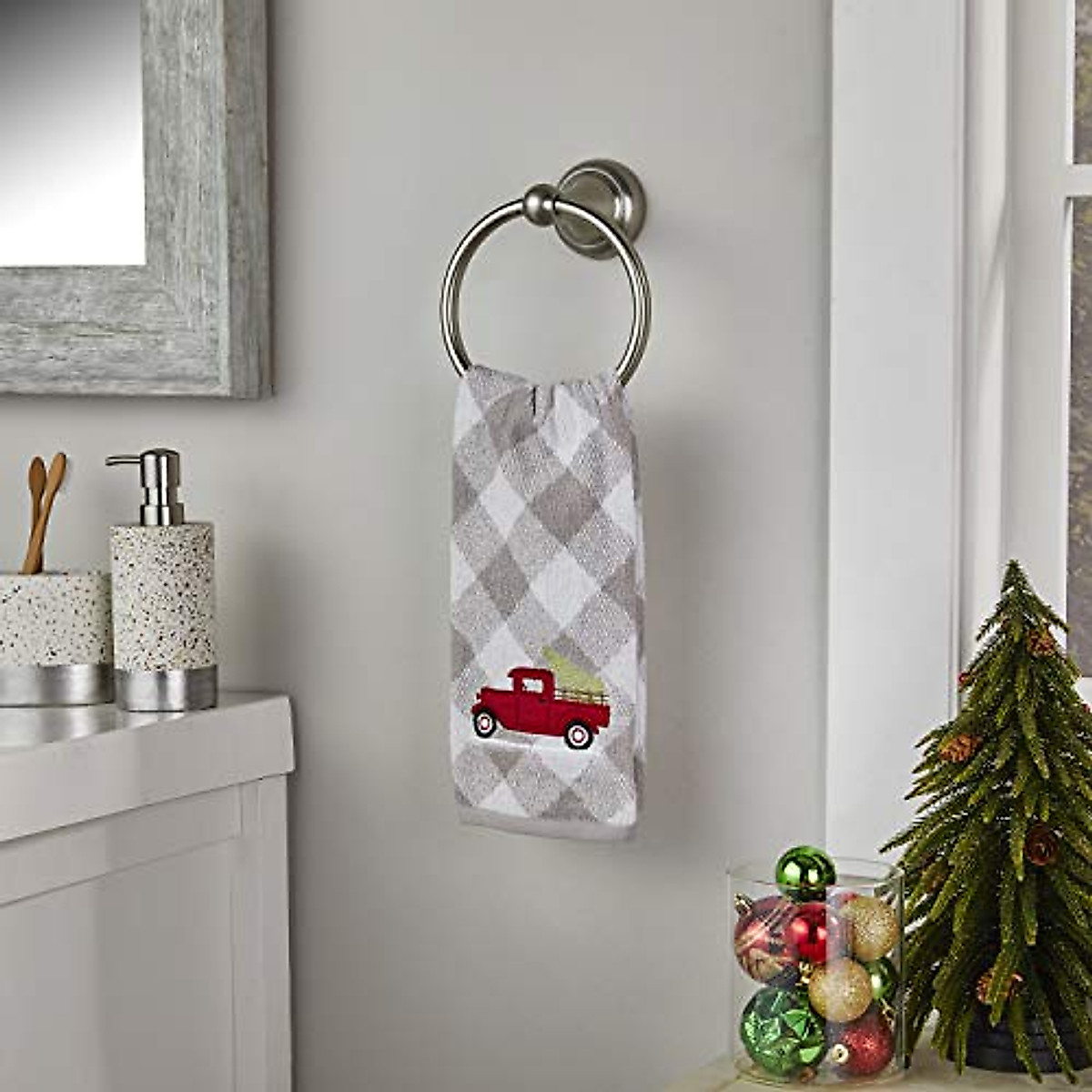 SKL Home by Saturday Knight Ltd. Farm Truck Hand Towel (2-Pack), Gray