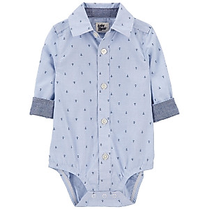 OshKosh B'Gosh Baby Boys' Bodysuit, Navy Gingham, 18M