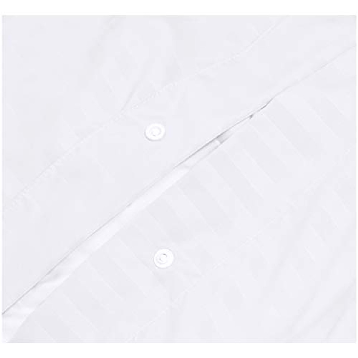 Amazon Basics Striped Microfiber Duvet Cover Set - 3 pieces, King, Bright White