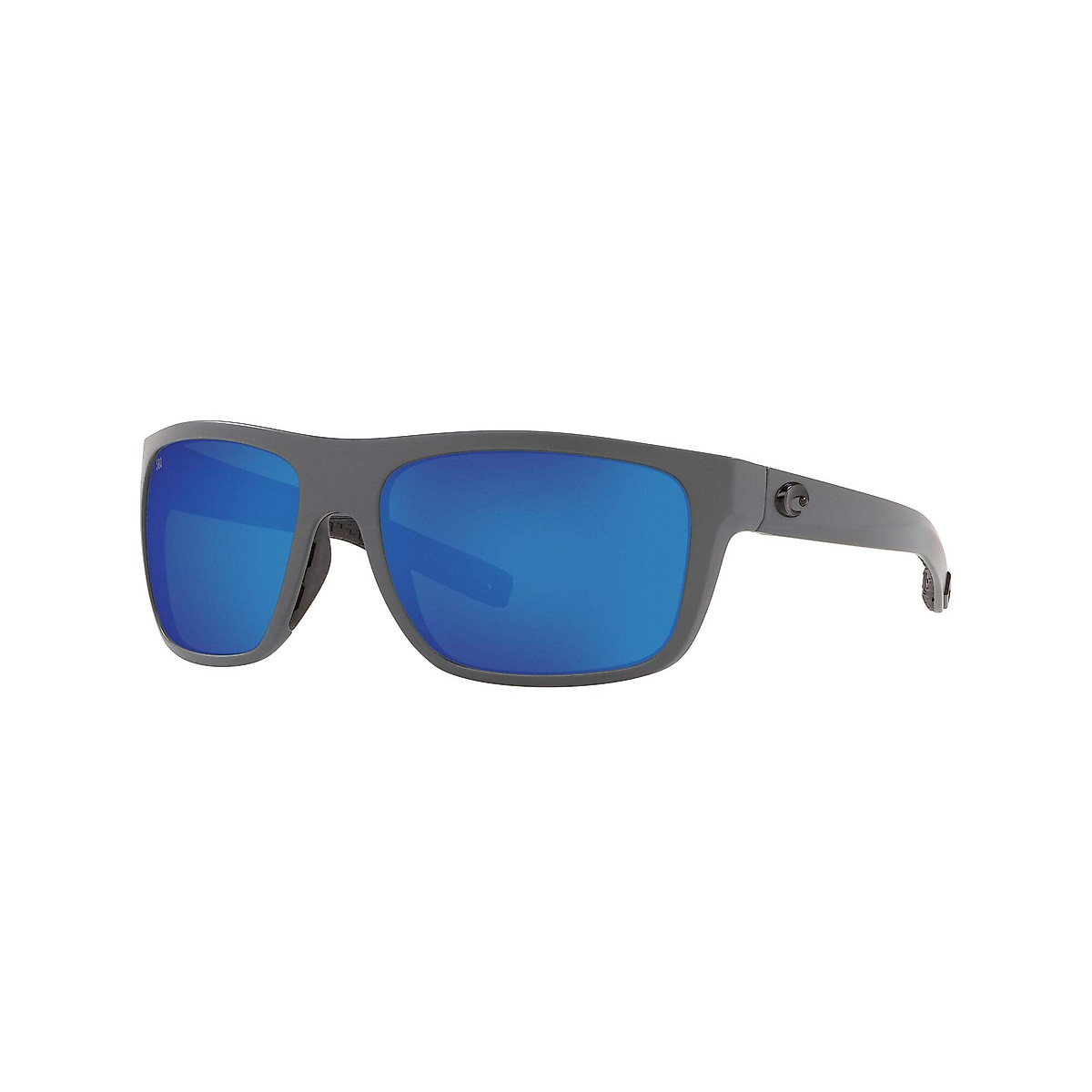 Costa Del Mar Mens Broadbill Square Sunglasses, Matte Grey/Blue Mirrored Polarized-580G, 61 mm