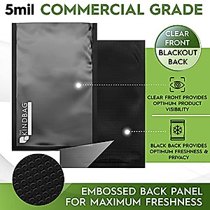 The Kind Bag Vacuum Seal Bags for Food; Food Grade, BPA Free & Freezer Safe; Airtight, Odor Free and Moisture Free; Commercial Grade 5mil Clear & Black; 11.5x24 inch Pre Cut Bags with Zipper (50 ct)