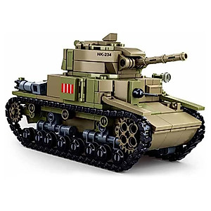 DAHONPA M13/40 Tank Army Building Block(463 PCS),WW2 Military Historical Collection Model with 2 Soldier Figures,Toys Gifts for Kid and Adult.