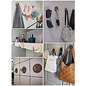 kylayoyo Self-Adhesive Hook, 3M Hooks, Waterproof, Heavy-Duty Wall Hook Without Nails, Bathroom, Kitchen, Bedroom, Cabinet, Closet, Towel, Bathrobe, Coat Key Chain, Round Design 6 Packs