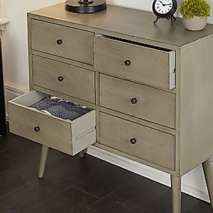 Decor Therapy Mid Century 6-Drawer Wood Accent Chest, Walnut