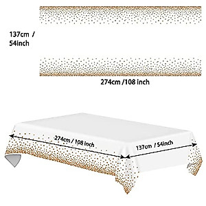 FYY Disposable Plastic Tablecloths,[4 Pack ] Plastic Tablecloths for Indoor or Outdoor Tables Parties Christmas Picnic Birthdays and Weddings 54" X 108"